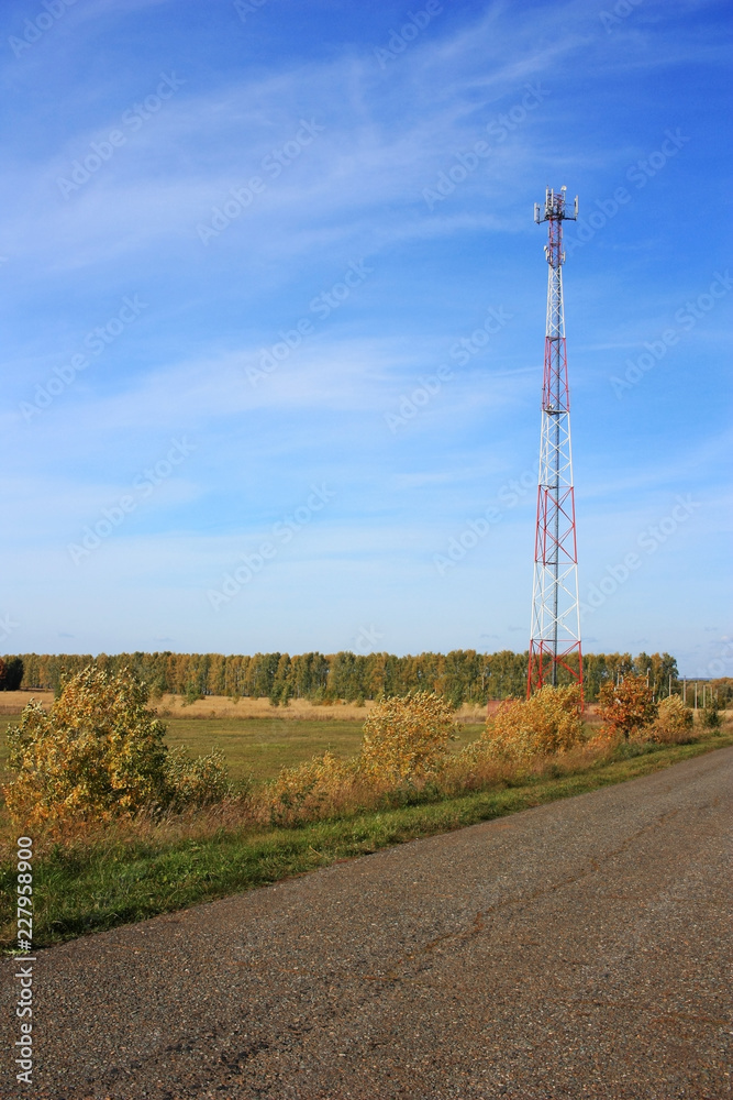 Cell Tower in the field Stock Photo | Adobe Stock