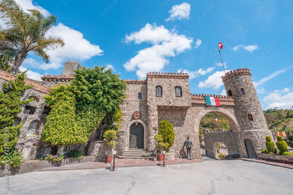Beautiful architecture of Medieval Castle in Guanajuato, Mexico Stock ...