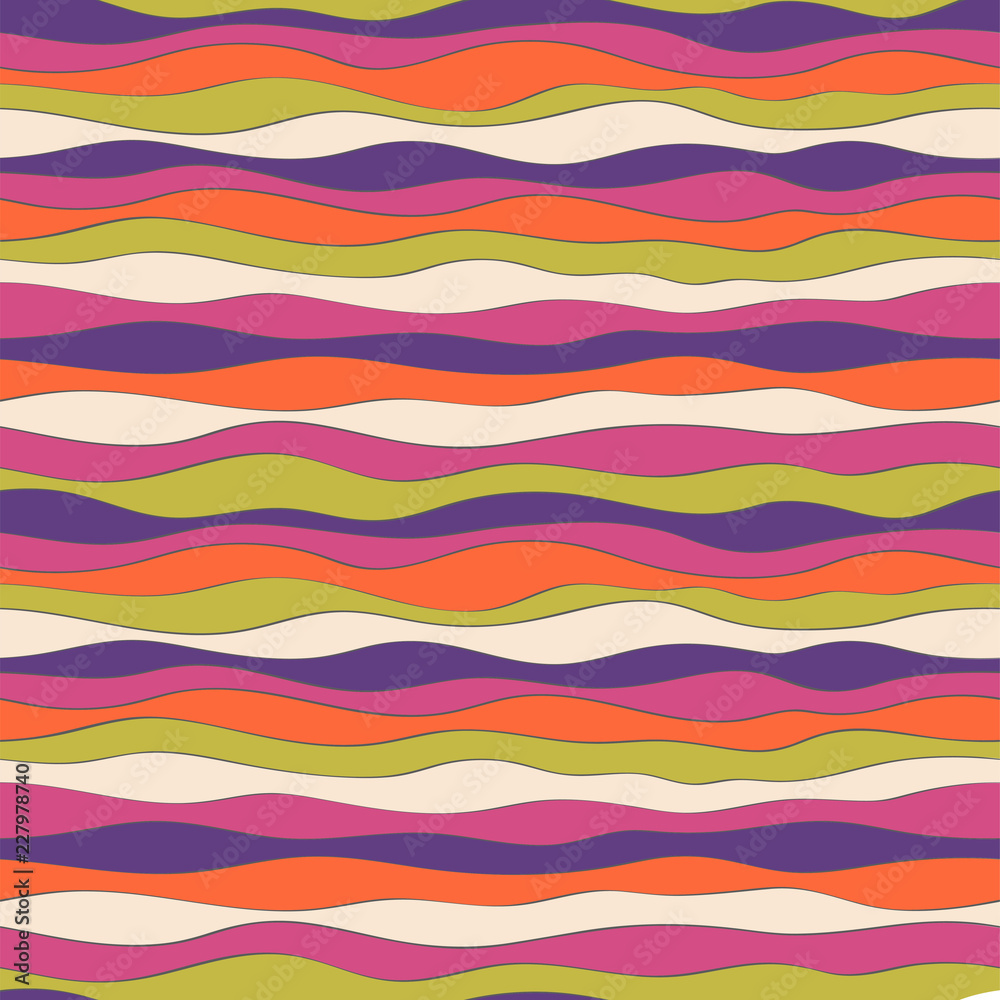 Colorful wave texture, seamless vector pattern for fashion textile ...