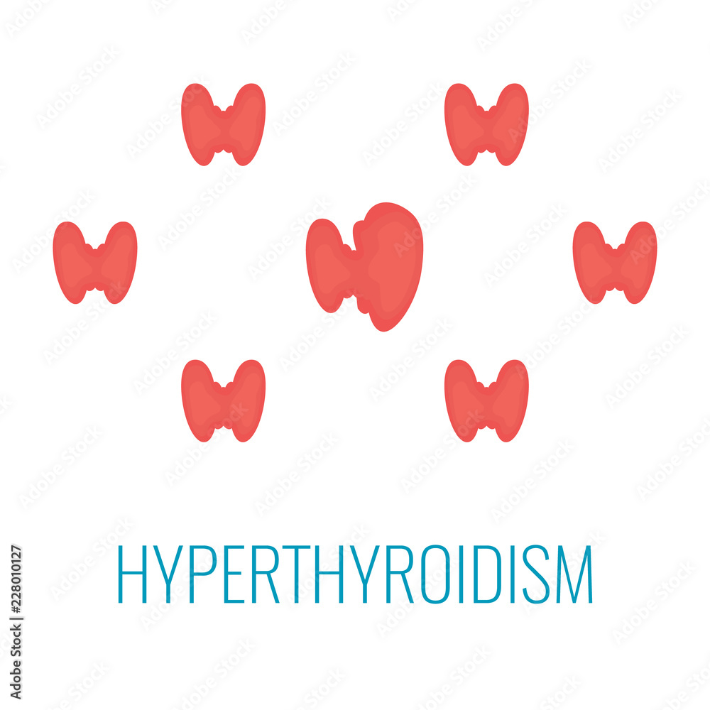 Thyroid gland pattern on white background. Human body organs anatomy ...