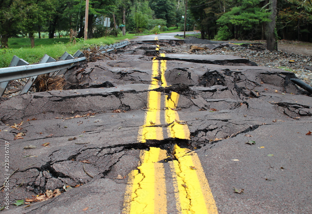Foto de Ruined Washed Out Road do Stock | Adobe Stock