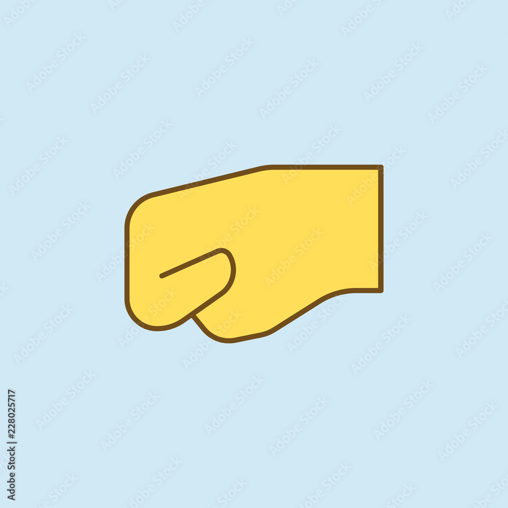 fist 2 colored line icon. Simple yellow and brown element illustration ...