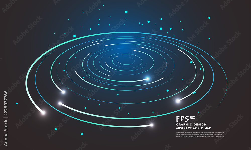 Abstract vortex circular swirl lines. Star trails around night sky ...