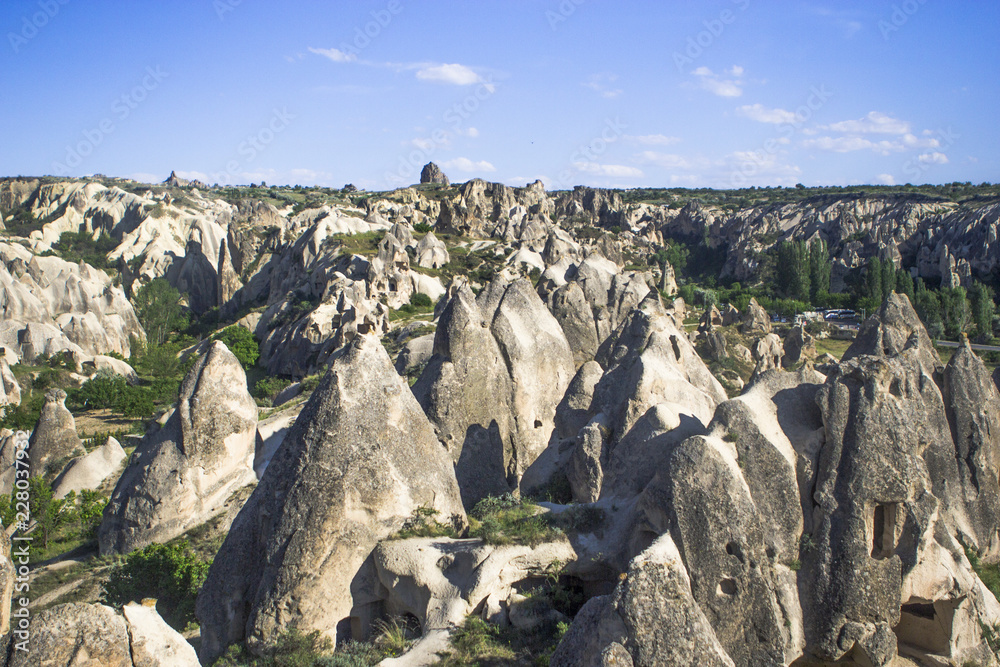 Views of Cappadocia volcanic kanyon cave houses in Turkey Stock Photo ...