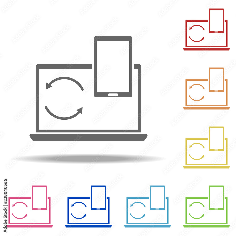 synchronize your computer with your phone icon. Elements of web in ...