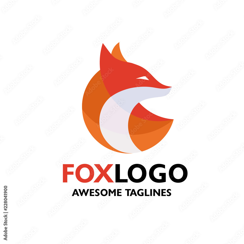 creative fox Animal Modern Simple Design Concept Stock Vector | Adobe Stock