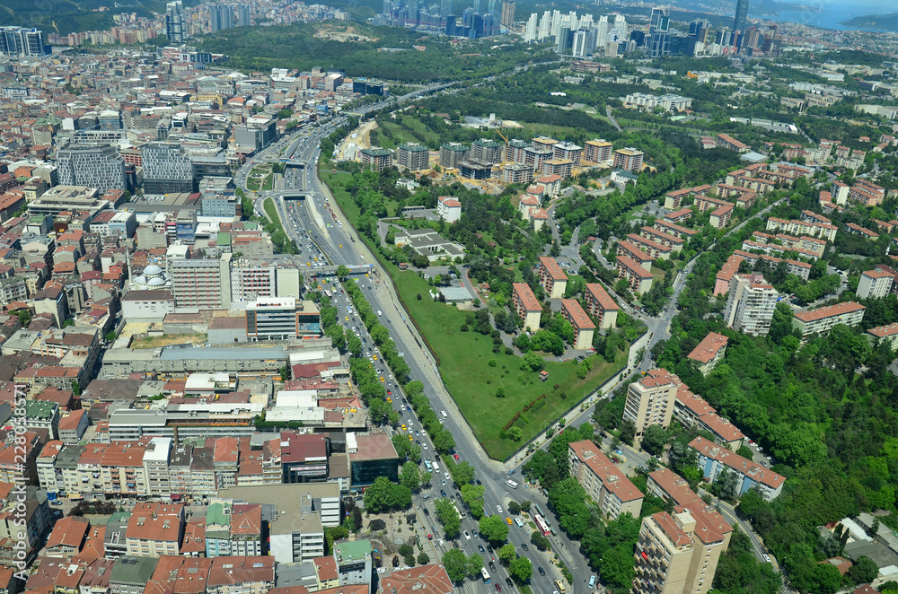 Istanbul City view from largest skyscraper Sapphire Tower, Turkey. Top ...