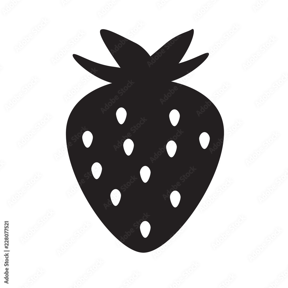 Strawberry icon on white background. flat style. Garden strawberry ...
