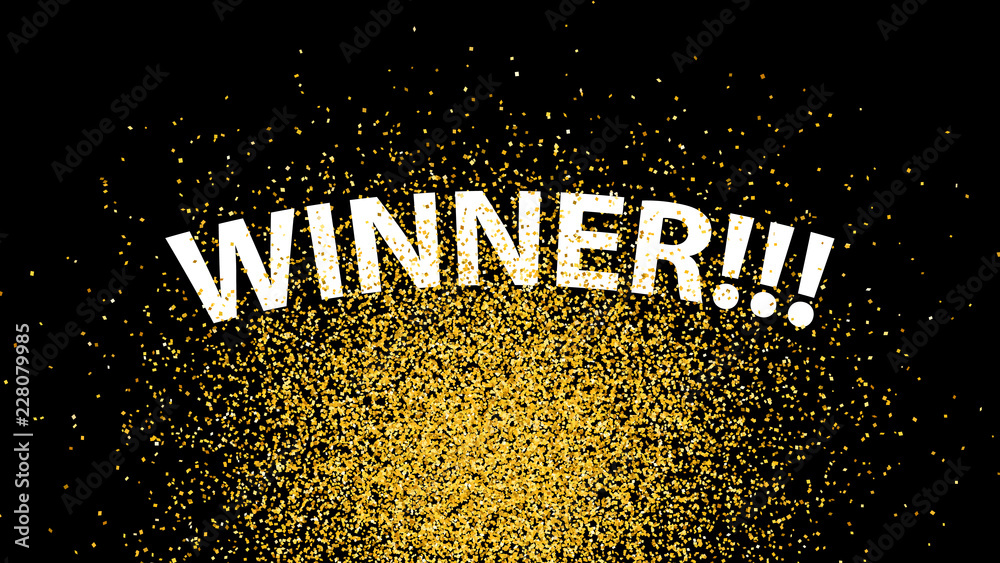 Confetti background. Winning celebration concept. Golden glitter ...