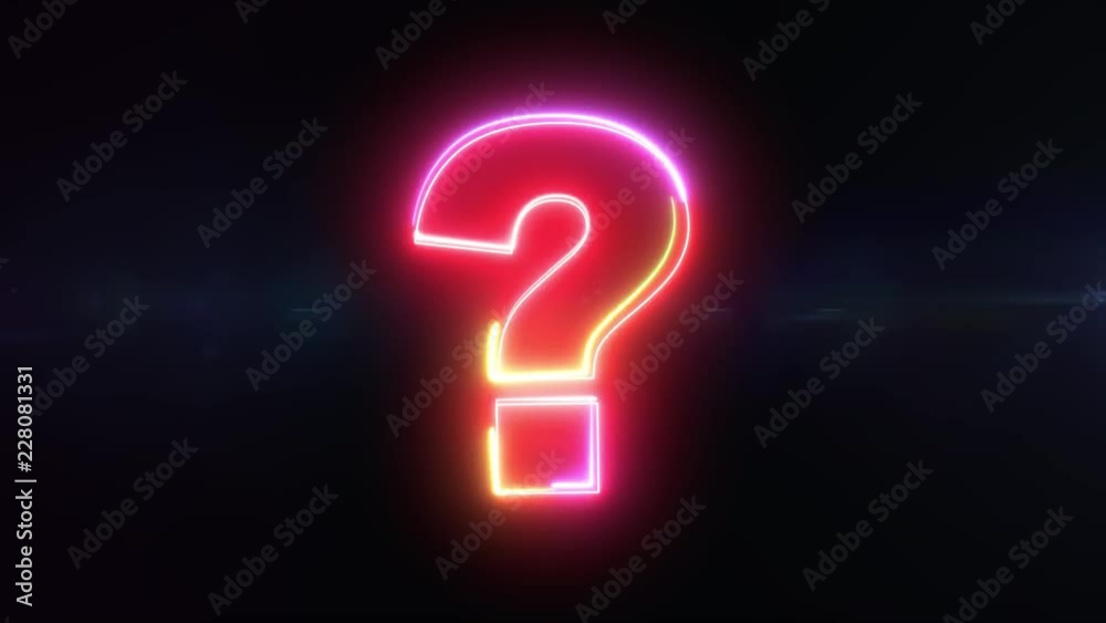 Question mark - shaking outline looping on black background in 4k ...