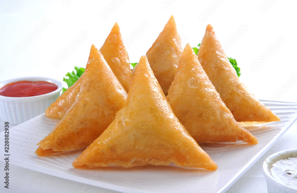 Samosa, Sambusa, Samboksa with a savory filling of chicken, mince ...