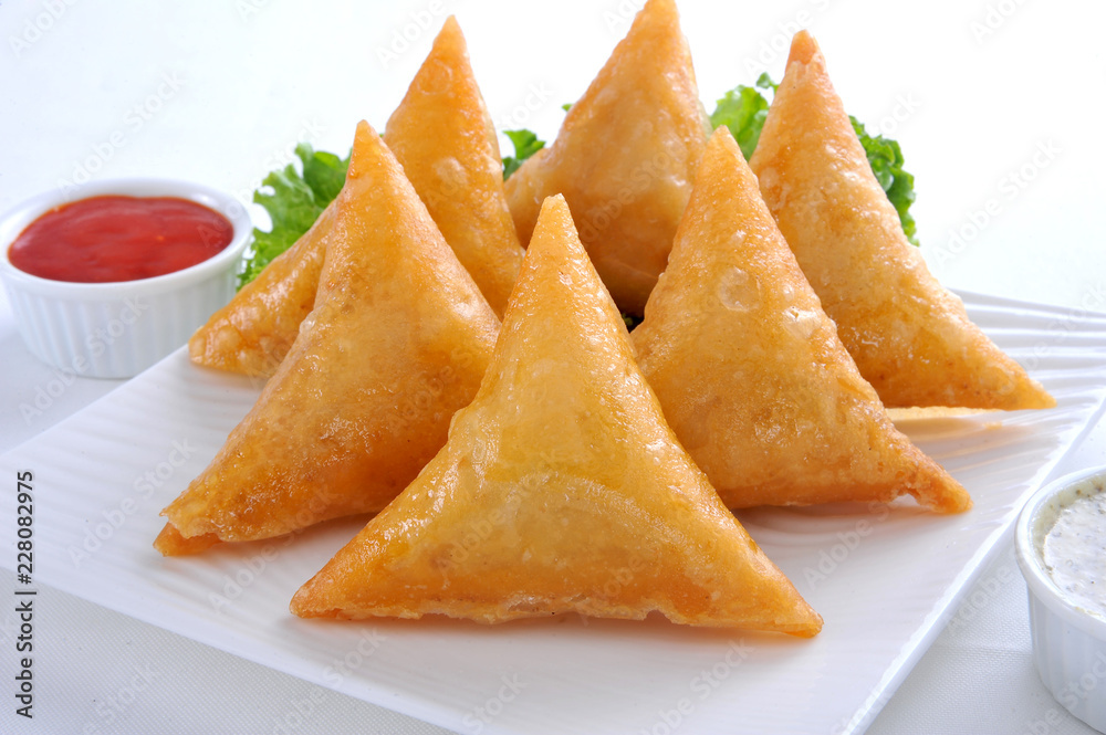 Samosa, Sambusa, Samboksa with a savory filling of chicken, mince ...