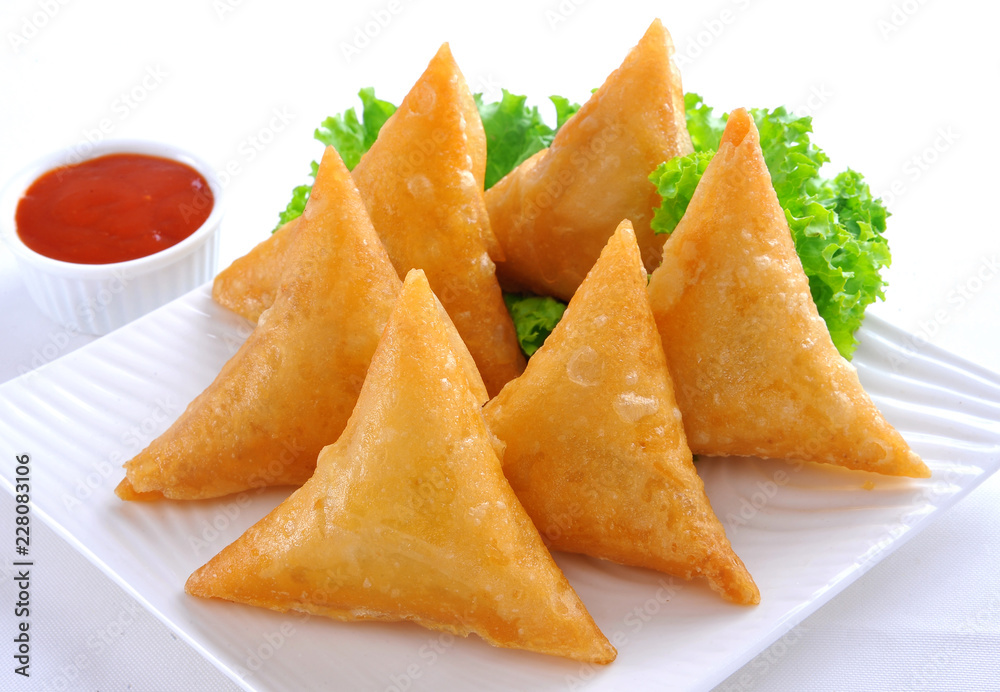 Samosa, Sambusa, Samboksa with a savory filling of chicken, mince ...