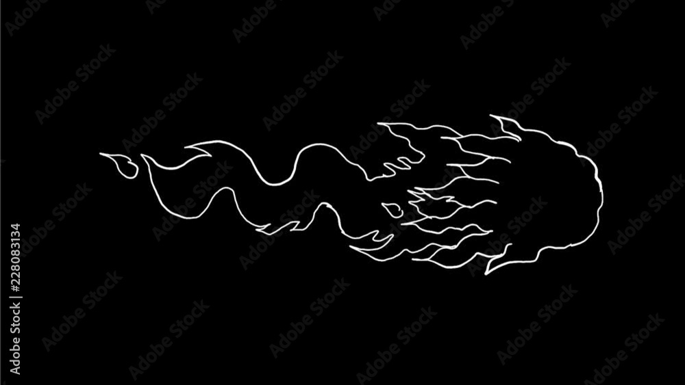 Stockvideon 2d Animation motion graphics showing a drawing of a comet ...