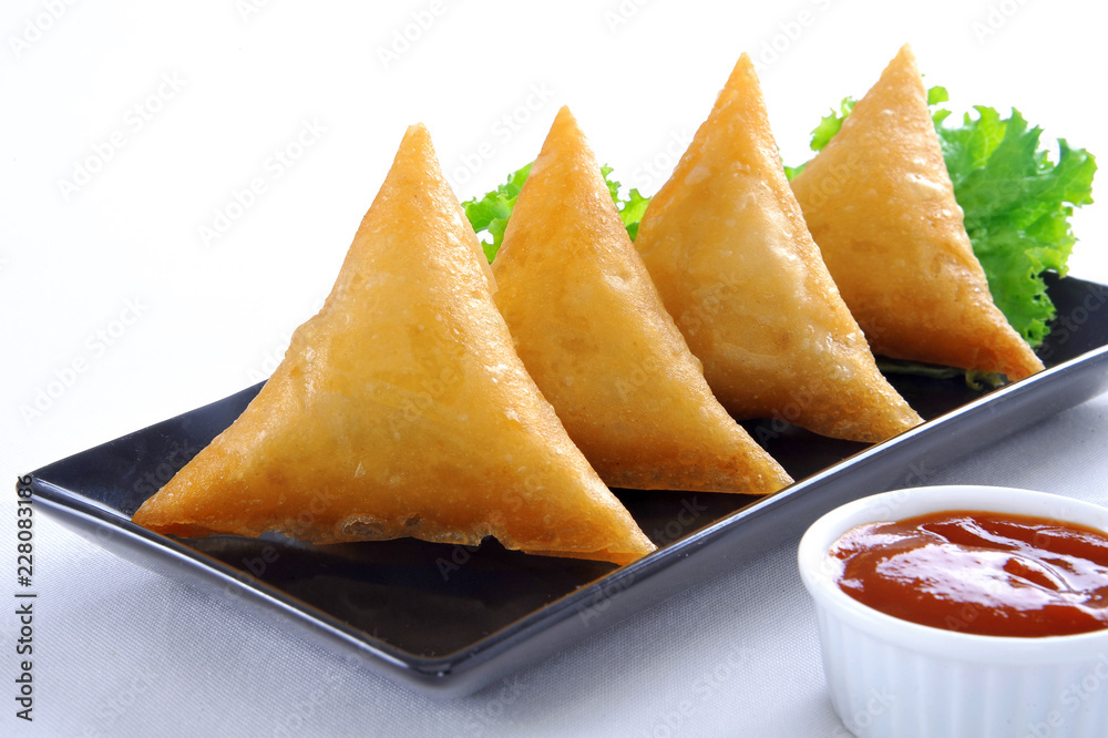 Samosa, Sambusa, Samboksa with a savory filling of chicken, mince ...