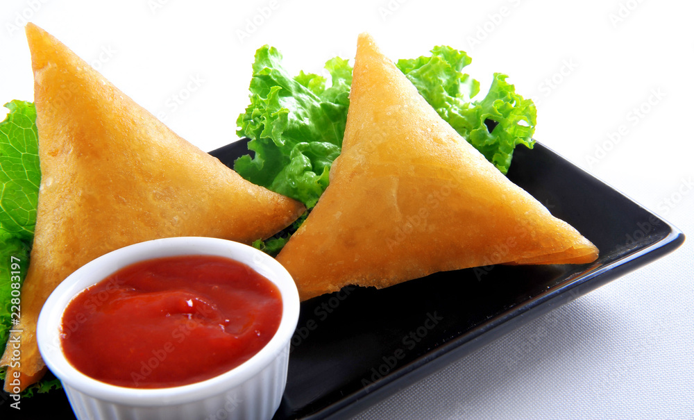 Samosa, Sambusa, Samboksa with a savory filling of chicken, mince ...