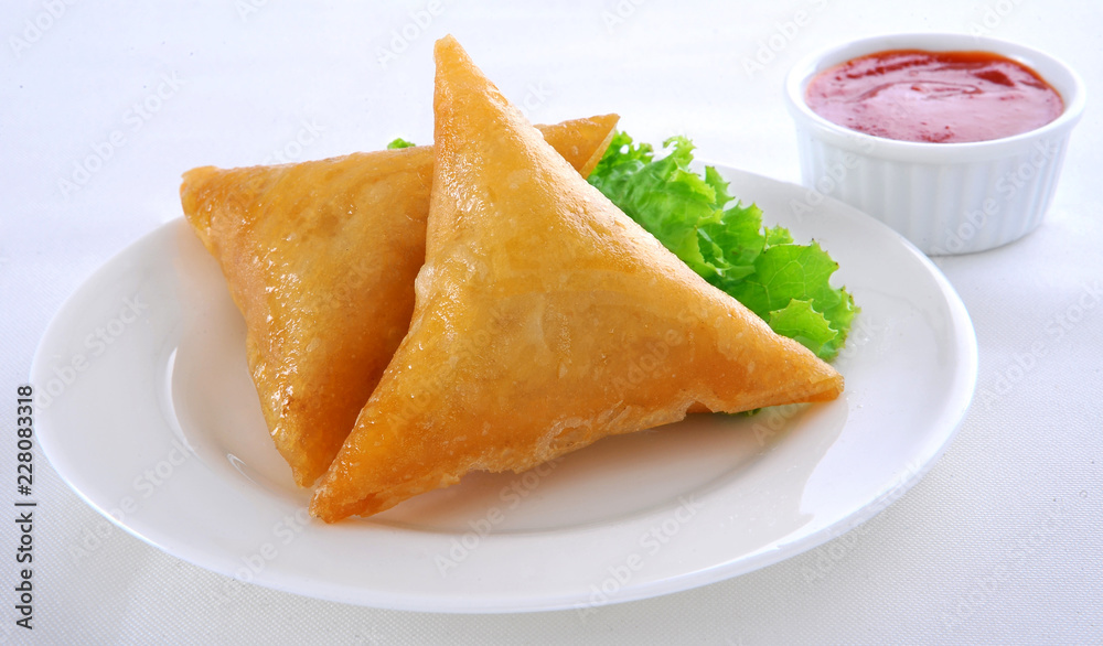 Samosa, Sambusa, Samboksa with a savory filling of chicken, mince ...