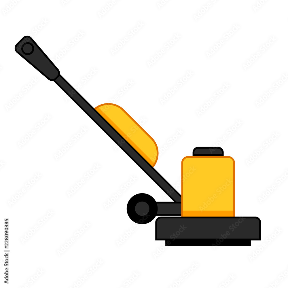 Floor Sander filled color outline icon. Clipart image isolated on white ...