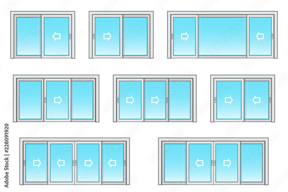 Sliding Patio Door Sizes. Clipart image isolated on white background ...