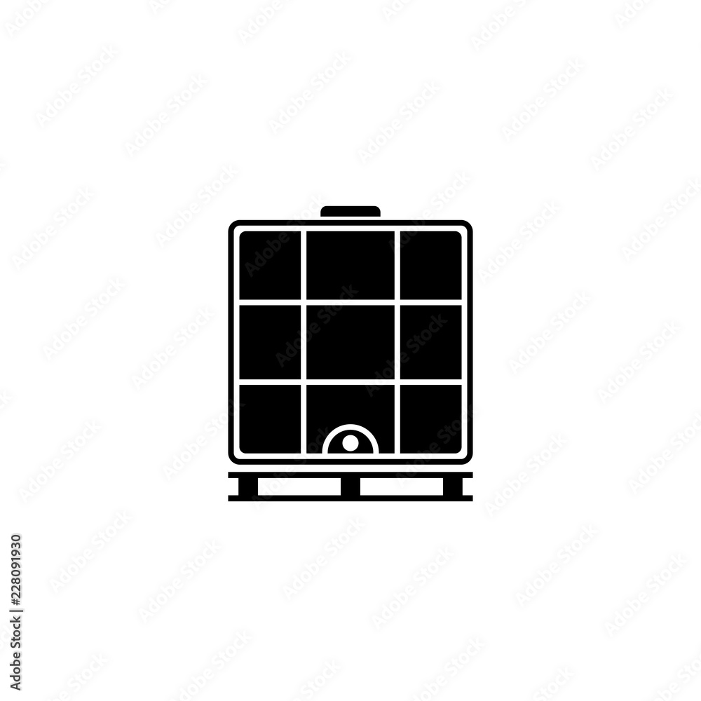 Ibc container glyph icon. Intermediate Bulk Container. Clipart image ...
