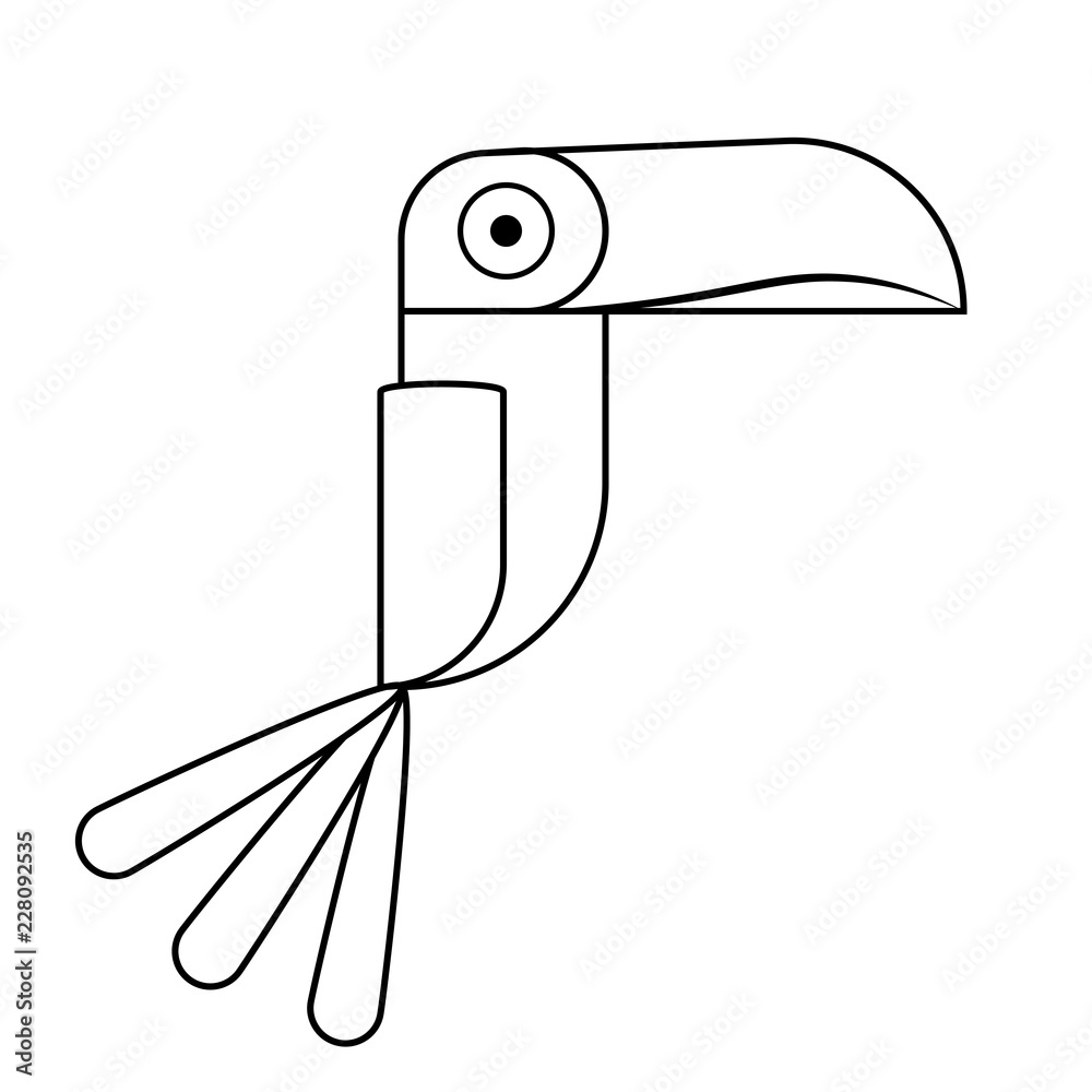 Tiki bird outline icon. Clipart image isolated on white background ...