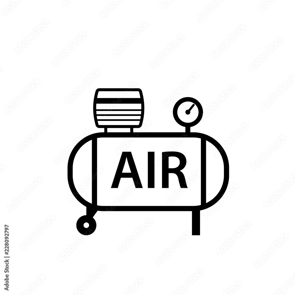 Air compressor outline icon. Clipart image isolated on white background ...