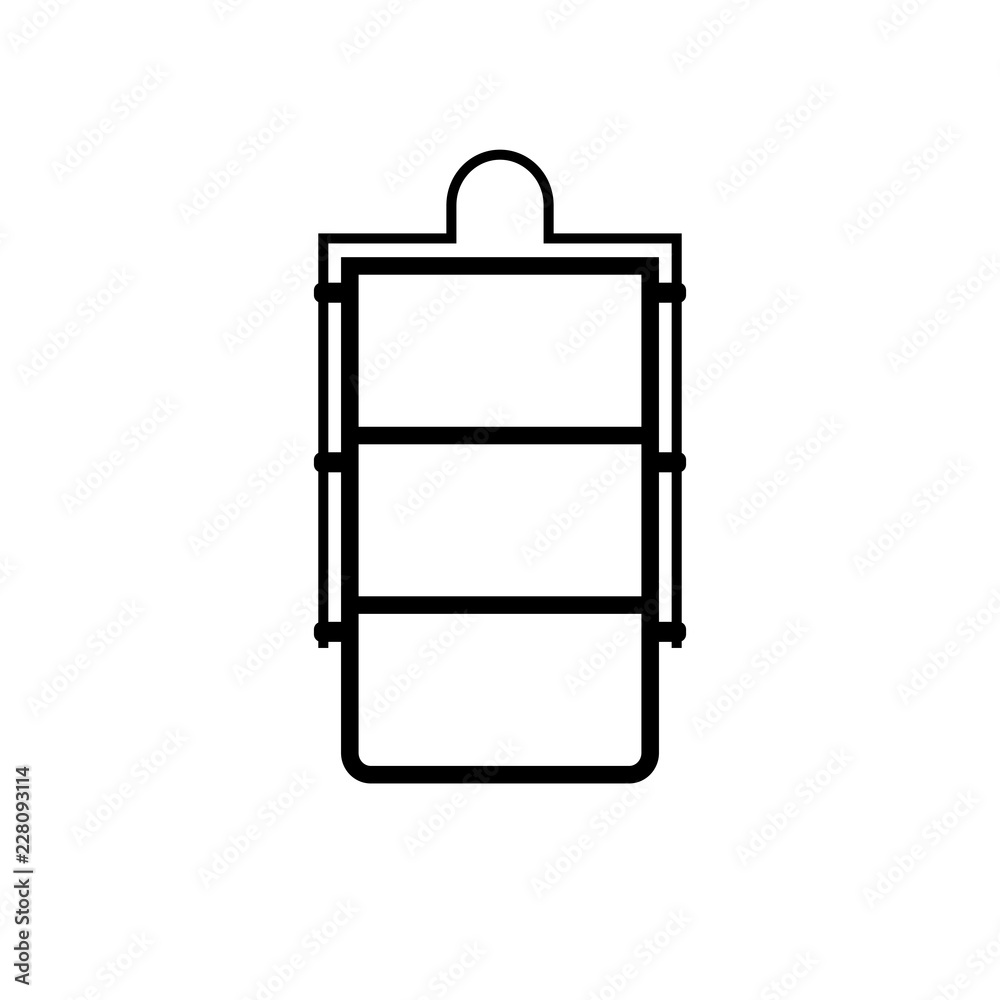 Metal indian tiffin box outline icon. Clipart image isolated on white ...