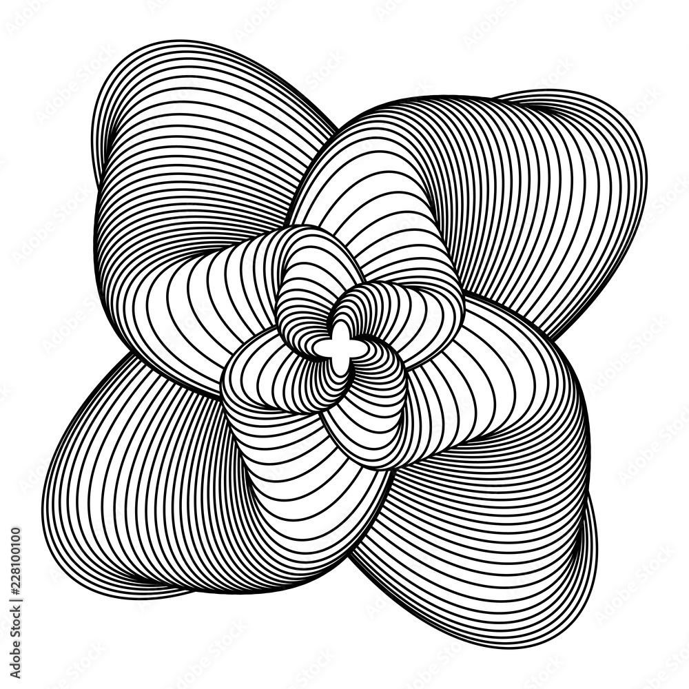 Abstract black and white circular pattern. Geometric pattern with ...