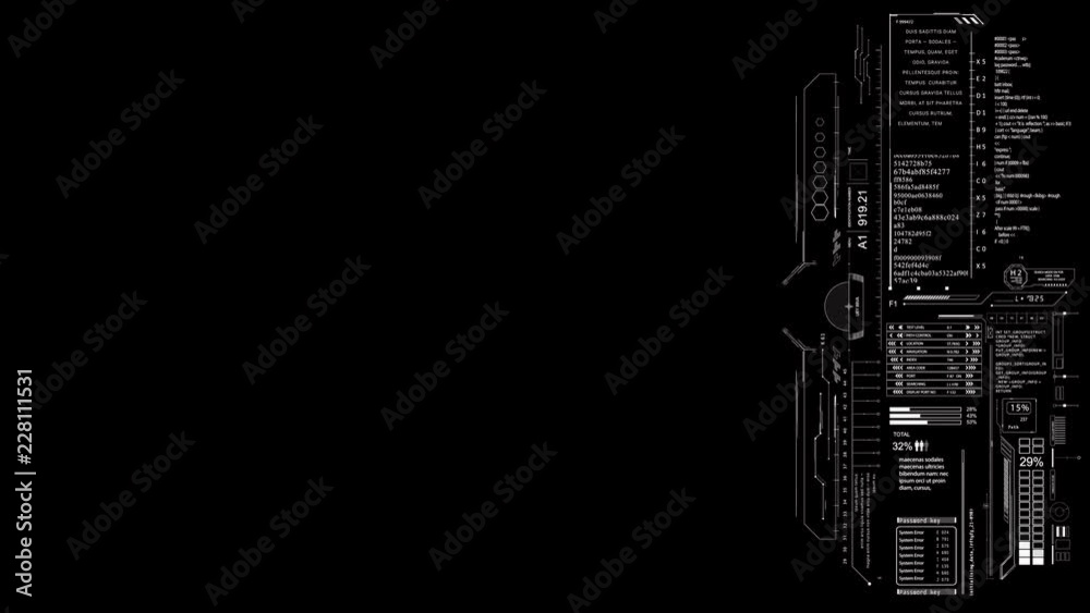 PNG Alpha.HUD interface Right side.Left side empty for your infographic ...