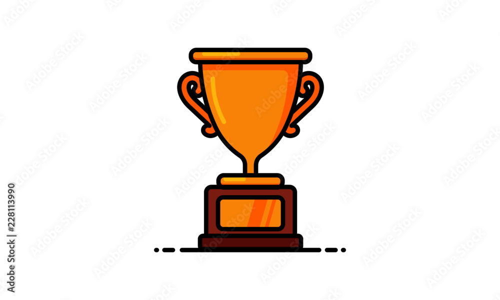 Simple Flat Trophy Vector Illustration Stock Vector | Adobe Stock
