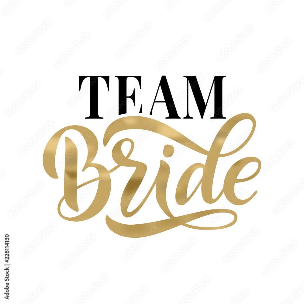 Bride team word calligraphy fun design. Lettering text vector ...