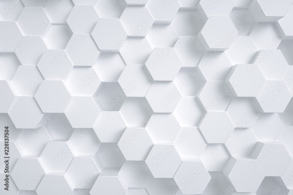 3d rendering, hexagon with white background Stock イラスト | Adobe Stock