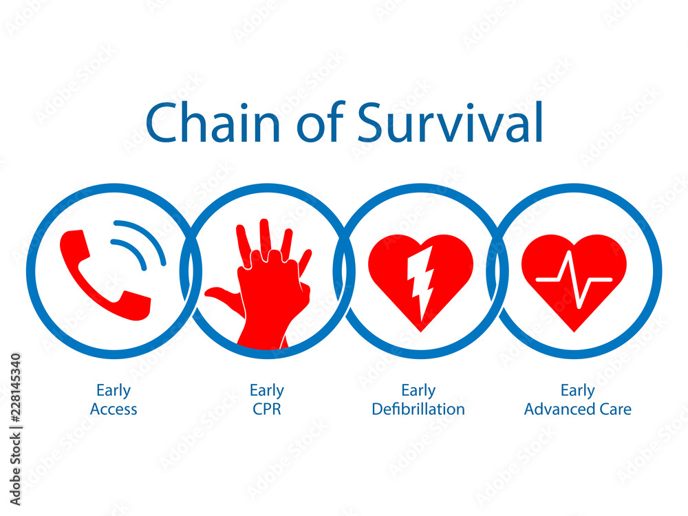 Survival chain. Medical clipart isolated on white background Stock ...