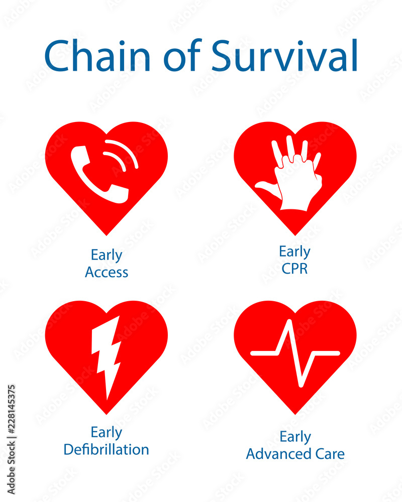 Chain of survival. Medical clipart isolated on white background Stock ...