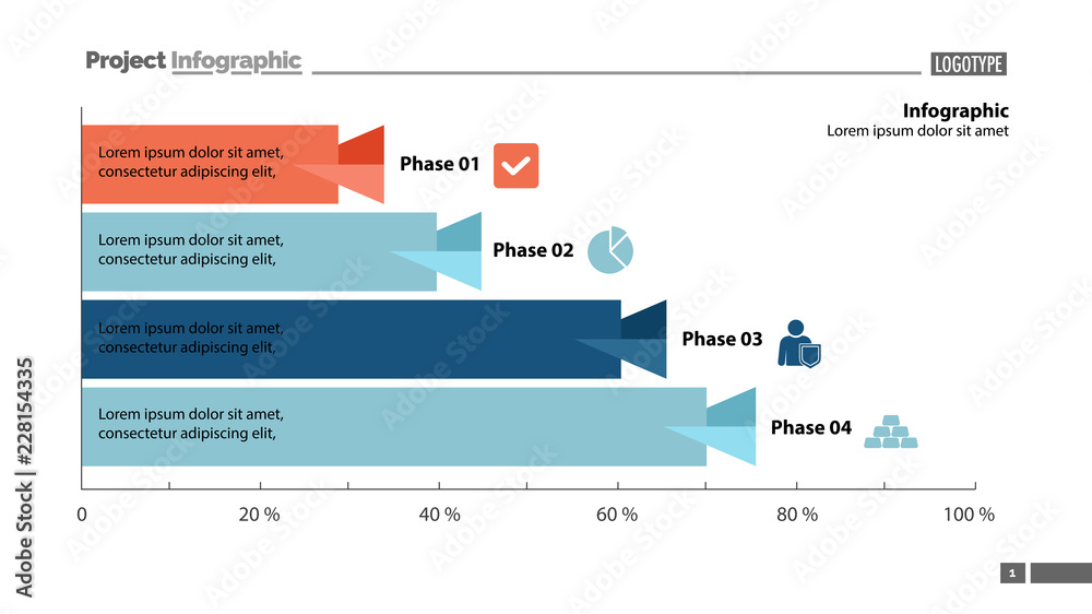 Four phase process bar graph design. Element of chart, graph, diagram ...