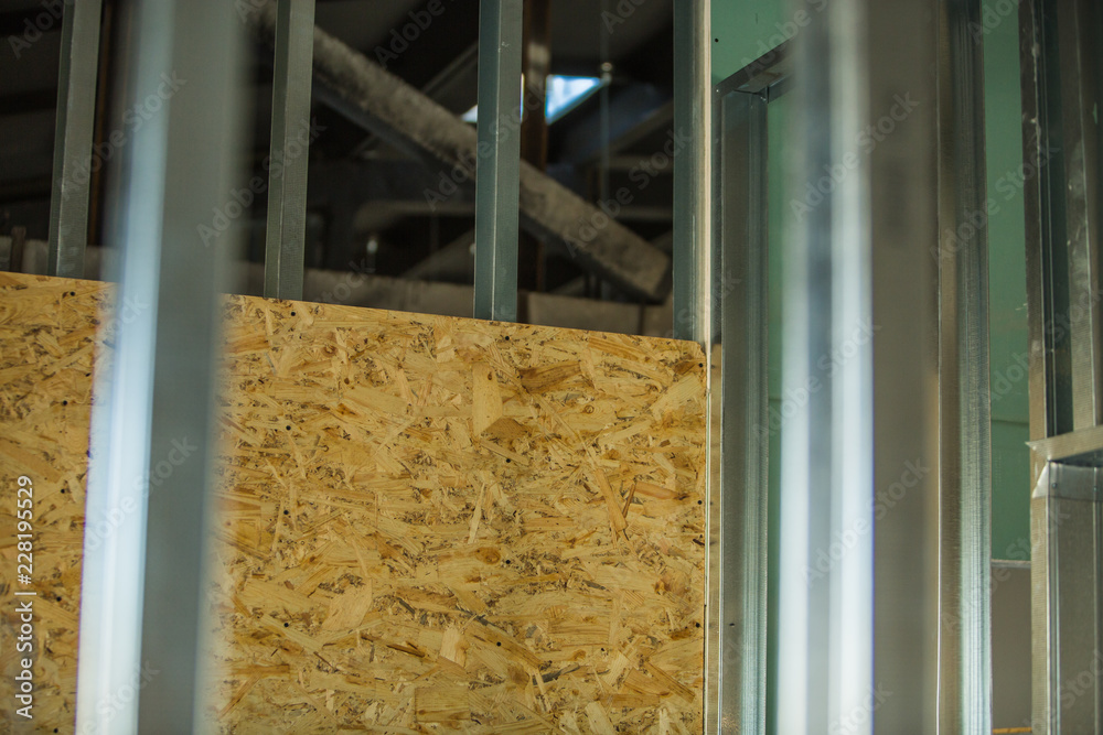metal frame for plasterboard partitions and walls, installation of ...
