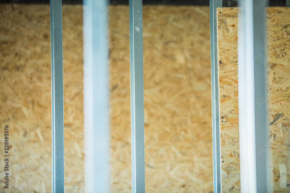 metal frame for plasterboard partitions and walls, installation of ...