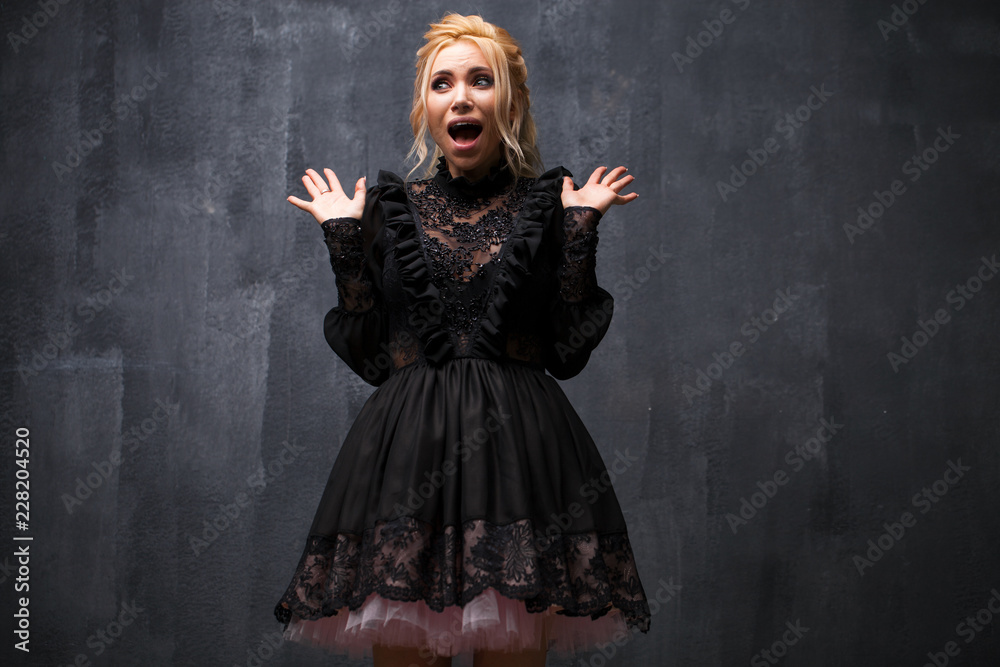 Scary woman dressed in a French Maid costume Stock Photo | Adobe Stock