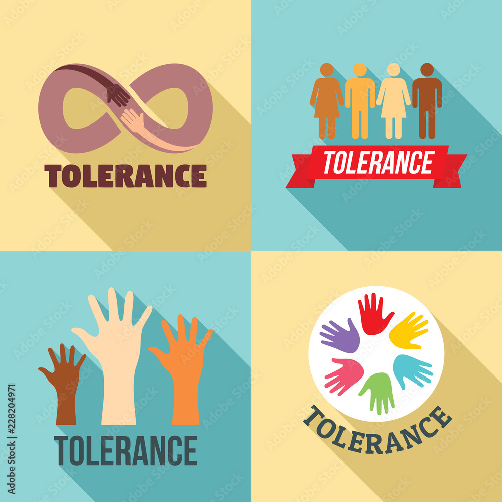 Tolerance logo set. Flat set of tolerance vector logo for web design ...