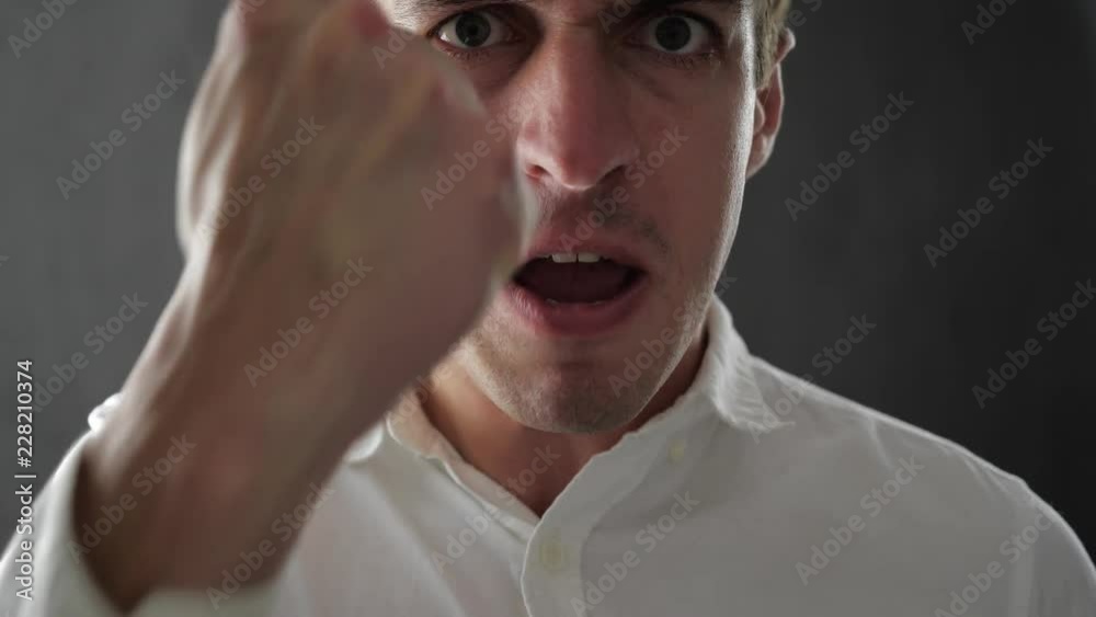 Angry Man Screaming and Expressing Anger and Disagreement. Businessman ...