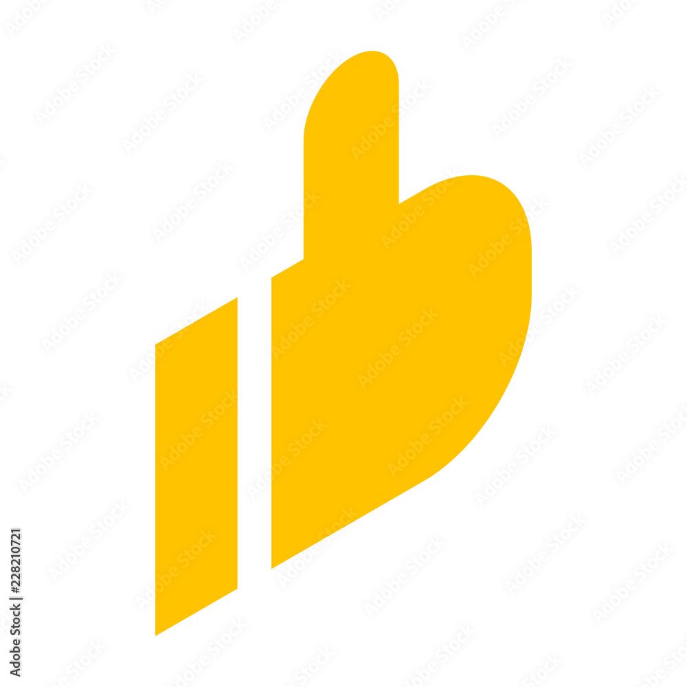 Yellow thumb up icon. Isometric of yellow thumb up vector icon for web ...