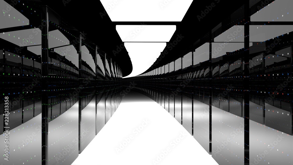 Server room data center. 3d render Stock Illustration | Adobe Stock