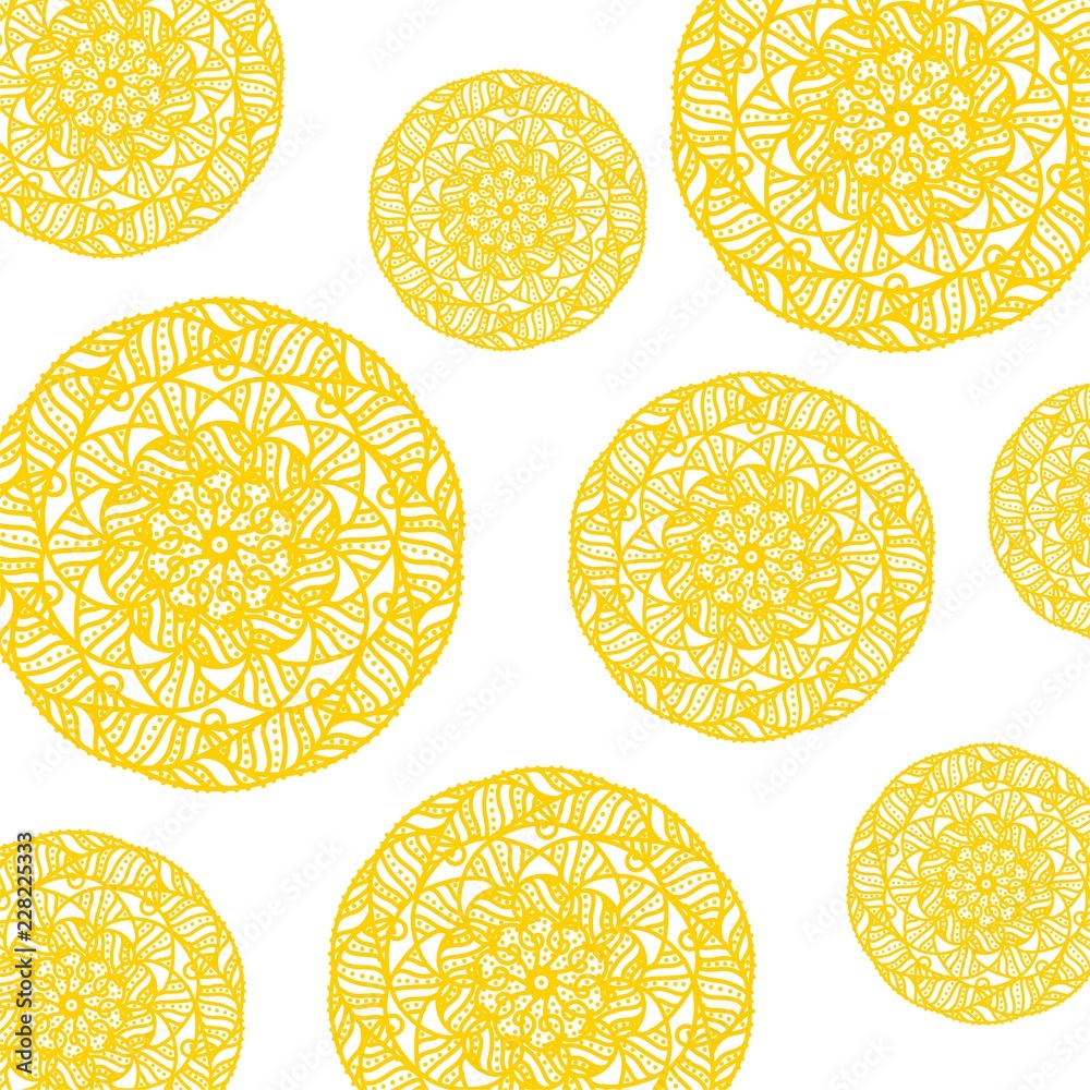 Yellow mandala pattern Stock Vector | Adobe Stock