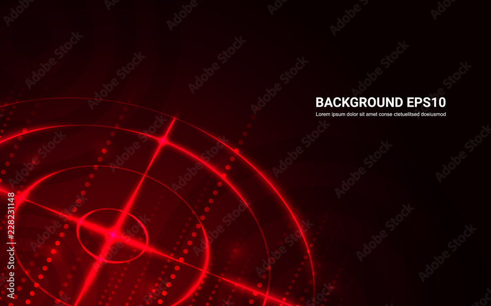 Abstract red target, shooting range on black background. Vector ...