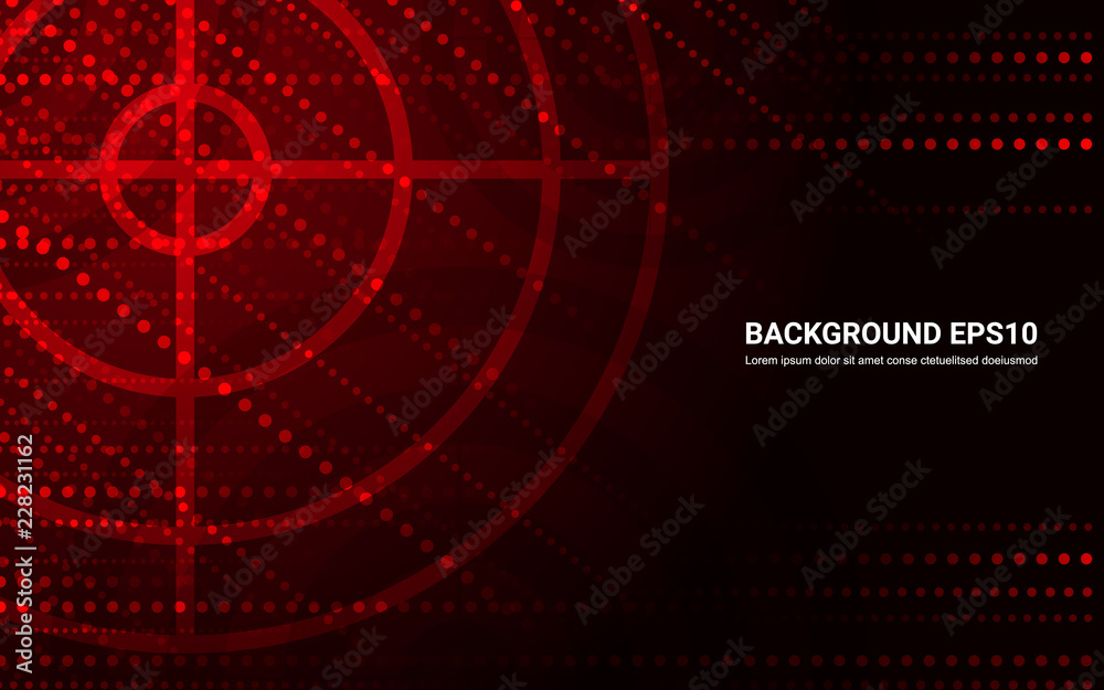Abstract red target, shooting range on black background. Vector ...