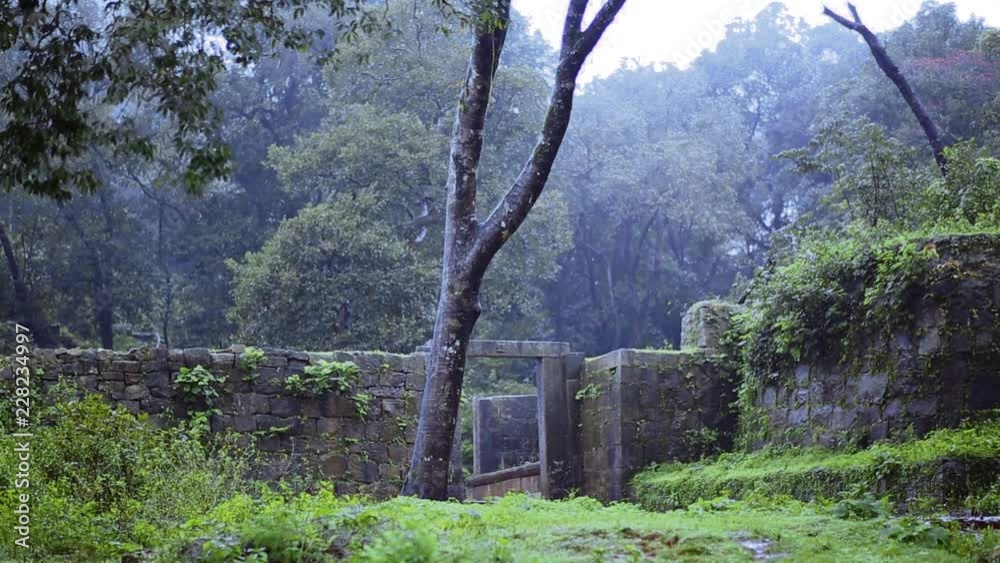 Video from the Kavale Durga fort in India, with an ancient stone door ...