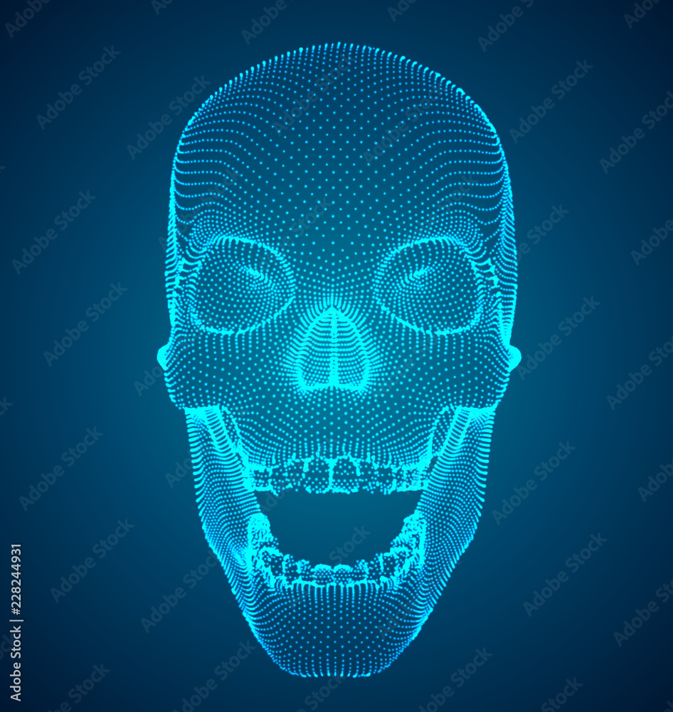vector set of human skulls with square and triangular Stock Vector ...