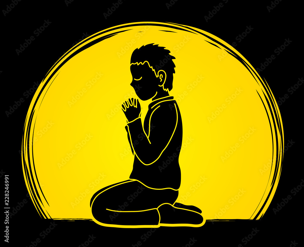 Boy Praise God, Prayer, Christian praying, Thank you GOD graphic vector ...