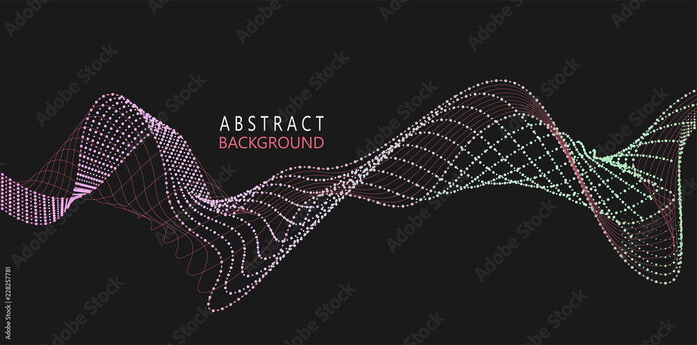 Amplitude Abstract Background with a colored dynamic waves, Bright ...