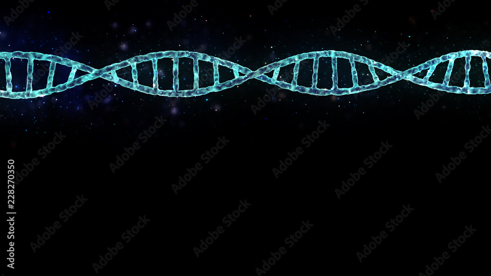 glowing DNA spiral in abstract space isolated Stock Illustration ...
